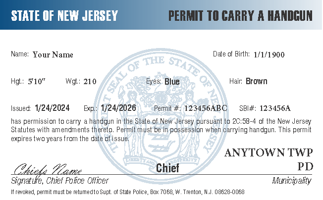 NJ Permit To Carry – NJ Liberty Cards